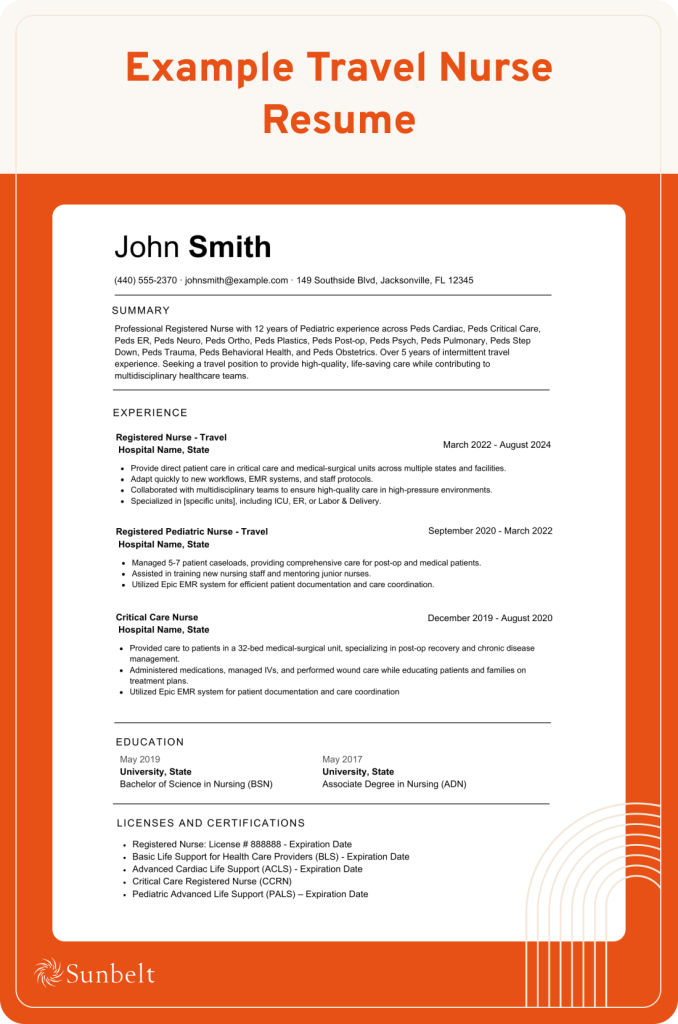 Travel Nurse Resume Guide | Sunbelt Staffing