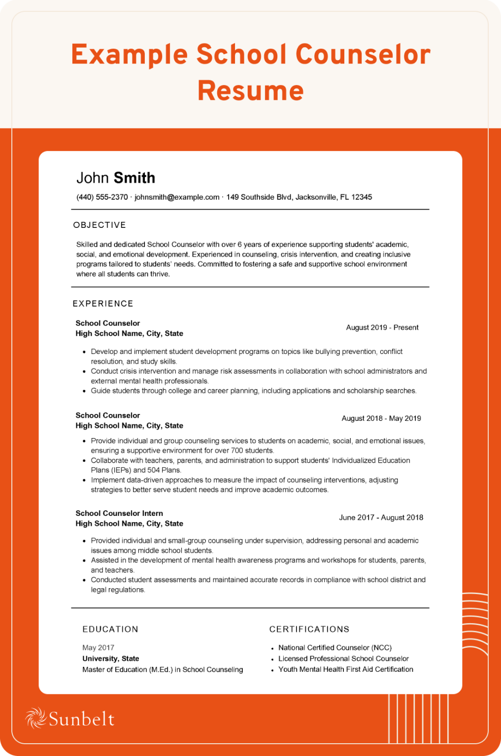 School Counselor Resume Guide | Sunbelt Staffing